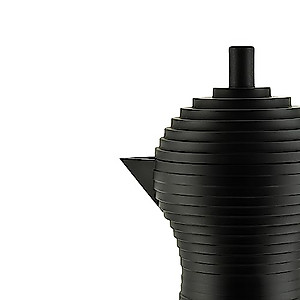 Alessi MDL02/3 BB Pulcina Stovetop Espresso Maker Black, 3-Cup