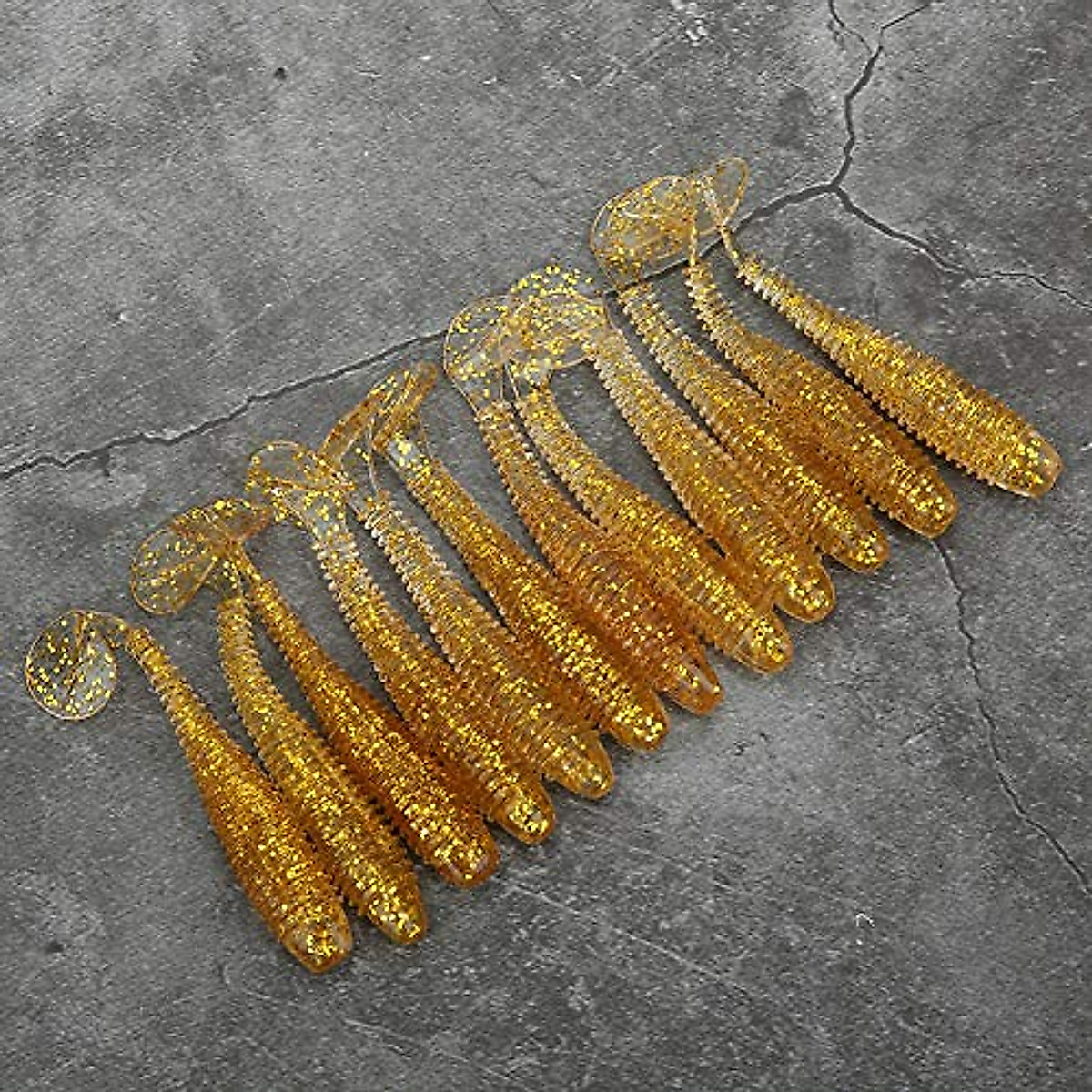 01 Fish Lure Bait, Shaped Luminous Paddle Tail Fishing Lures, Anti‑Corrosion Fishing Accessories Lifelike Lures for River Lake(#8 Golden)