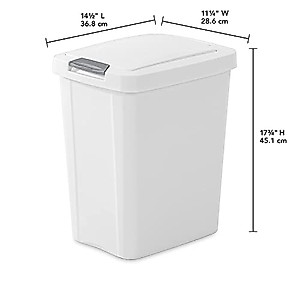 Sterilite 10439004 7.5 Gallon Black Plastic TouchTop Wastebasket