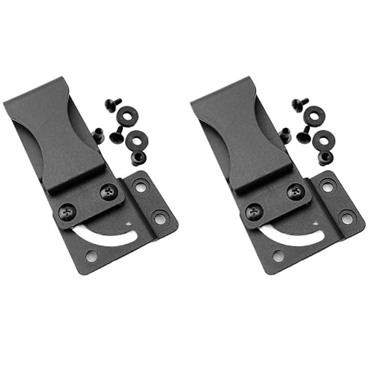 2 Sets Nylon Pocket Clip with Screws Fits for Kydex Sheath Knife Case, Universal Deep Carry Back Clip DIY Accessory(Black,Small)
