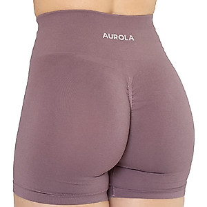 AUROLA Intensify Workout Shorts for Women Seamless Scrunch Short Gym Yoga Running Sport Active Exercise Fitness Shorts Old Rose