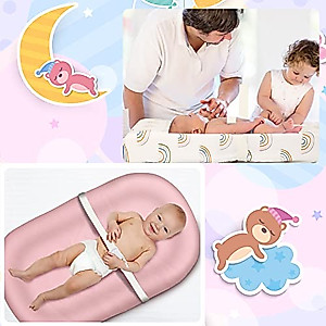 Kinlop 6 Pcs Changing Pad Cover and 6 Pcs Changing Pad Liners for Baby Girls Boys, Changing Table Pad Covers Changing Table Cover Liners Rainbow Boho Animal Woodland Changing Pad Sheets