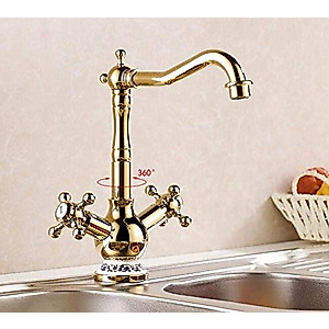 ShiSyan Y-LKUN Gold Kitchen Cold and hot Water faucets Mixer Kitchen taps Basin faucets Home Supplies
