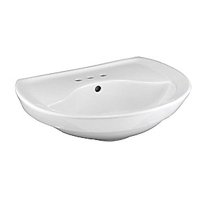 American Standard 0268004.020 Ravenna Wall-Mounted Pedestal Lavatory Top with 3 Faucet Holes (4 Centers), 25.75 X 21.06 X 10.50 Inches, White