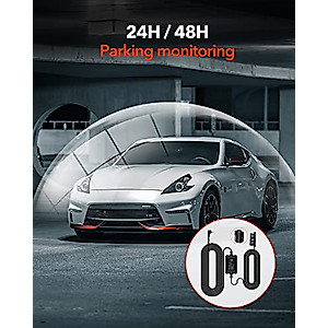 REDTIGER OBD Hardwire Kit Power Cable 10FT 12V-24V to 5V for Mirror Dash cams of The T27 and T700, Low Voltage Protection