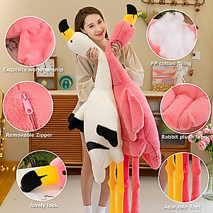 Yuthsona Pink Flamingo Stuffed Animal Plush Pillow Toys Giant Stuffed Animal Plush Doll Cozy Flamingo Plush Sleeping Pillow Gifts for Kids Birthday Decoration