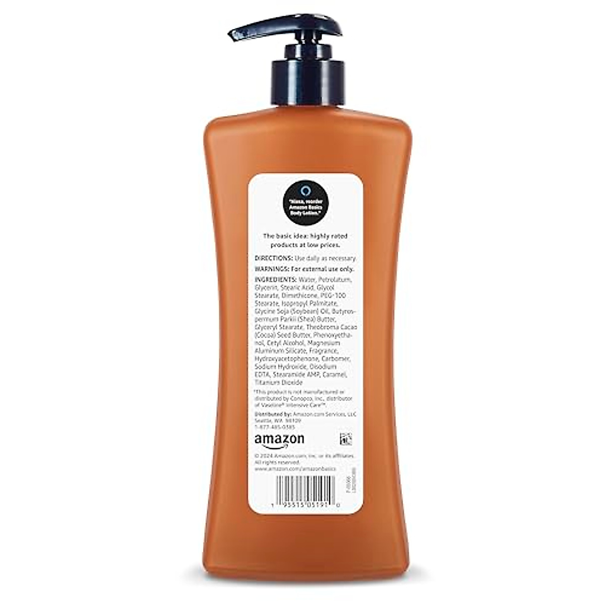 Amazon Basics Cocoa Butter Body Lotion, Lightly Scented, 20.3 Fl Oz, Pack of 1