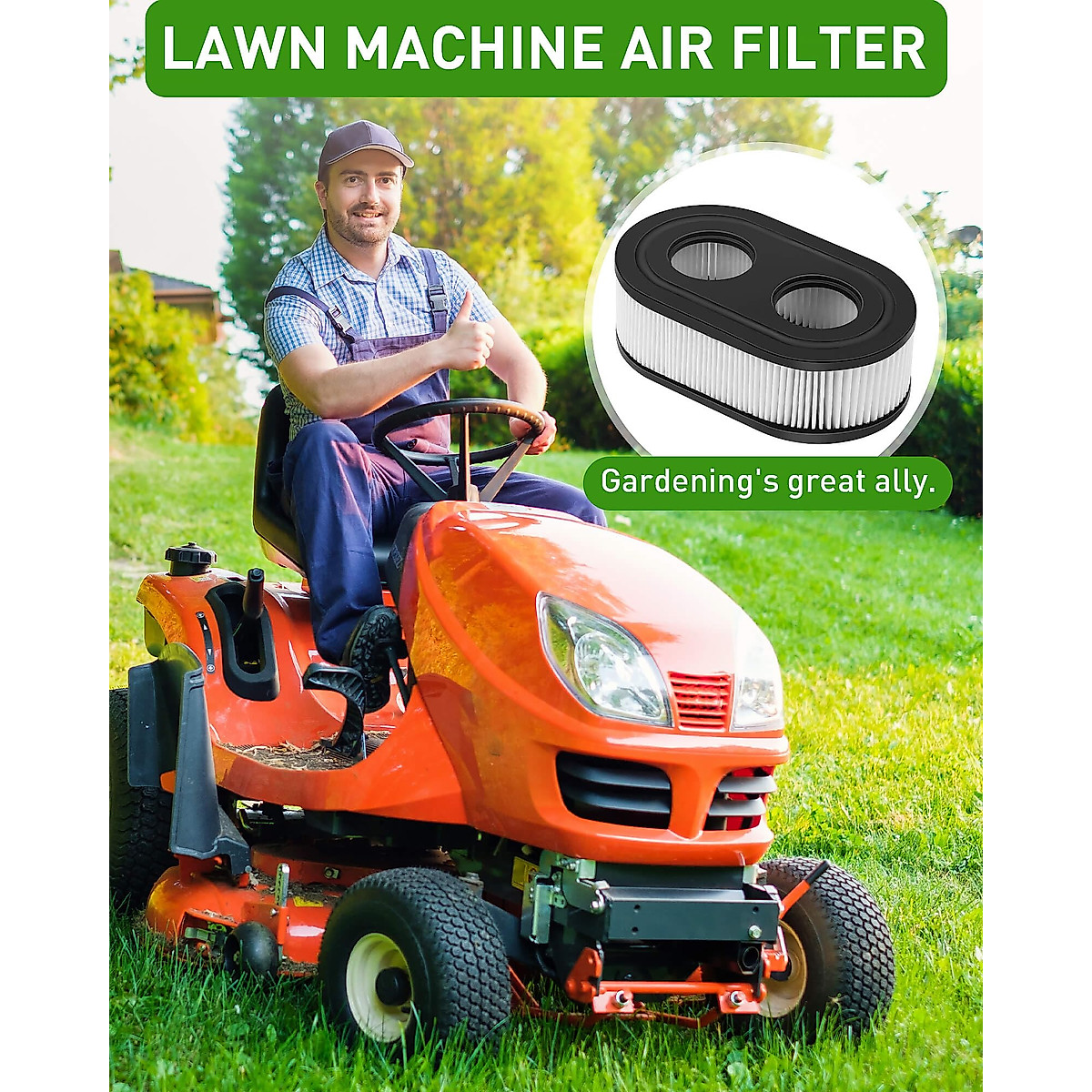 593260 Air Filter, 798452 334404 Air Cleaner Cartridge Filter, 2PCS Walk Behind Lawn Mower Air Fliter with 1PCS Spark Plug for 4247 5432 5432k 09P00 09P702 550E 500EX 550EX 625 575EX