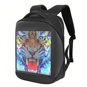 Taysem LED Backpack Motorcycle Backpack - Cool Laptop Backpacks for Men Smart LED Backpack with Programmable Pix Screen (A)