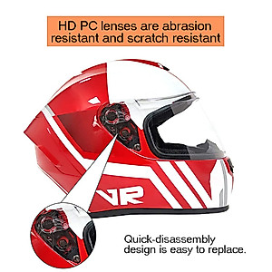Bluetooth Motorcycle Helmet DOT Approved Men and Women Full Face Motorbike Moped Street Racing Crash Helmet with Visor, Sport Offroad Mountain Motorcycle Helmet Removable Inner Lining -H-Large