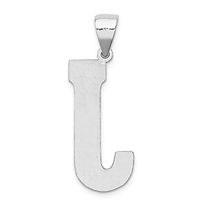 Solid 925 Sterling Silver Initial Letter J Alphabet Charm Pendant 35mm