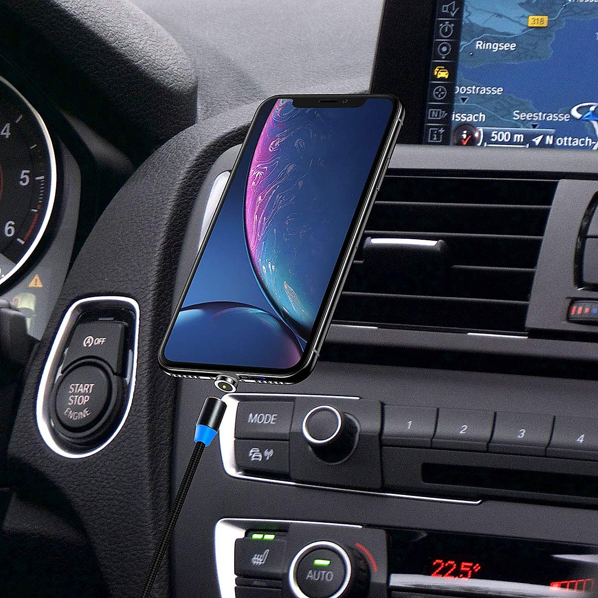 Utotrip Magnetic Charging Cable,(7-Pack,1ft/3ft/3ft/6ft/6ft/10ft/10ft) Magnetic Phone Charger,2-in-1 USB Magnetic Cable Compatible Micro USB,Type C(Black,Gen 1)