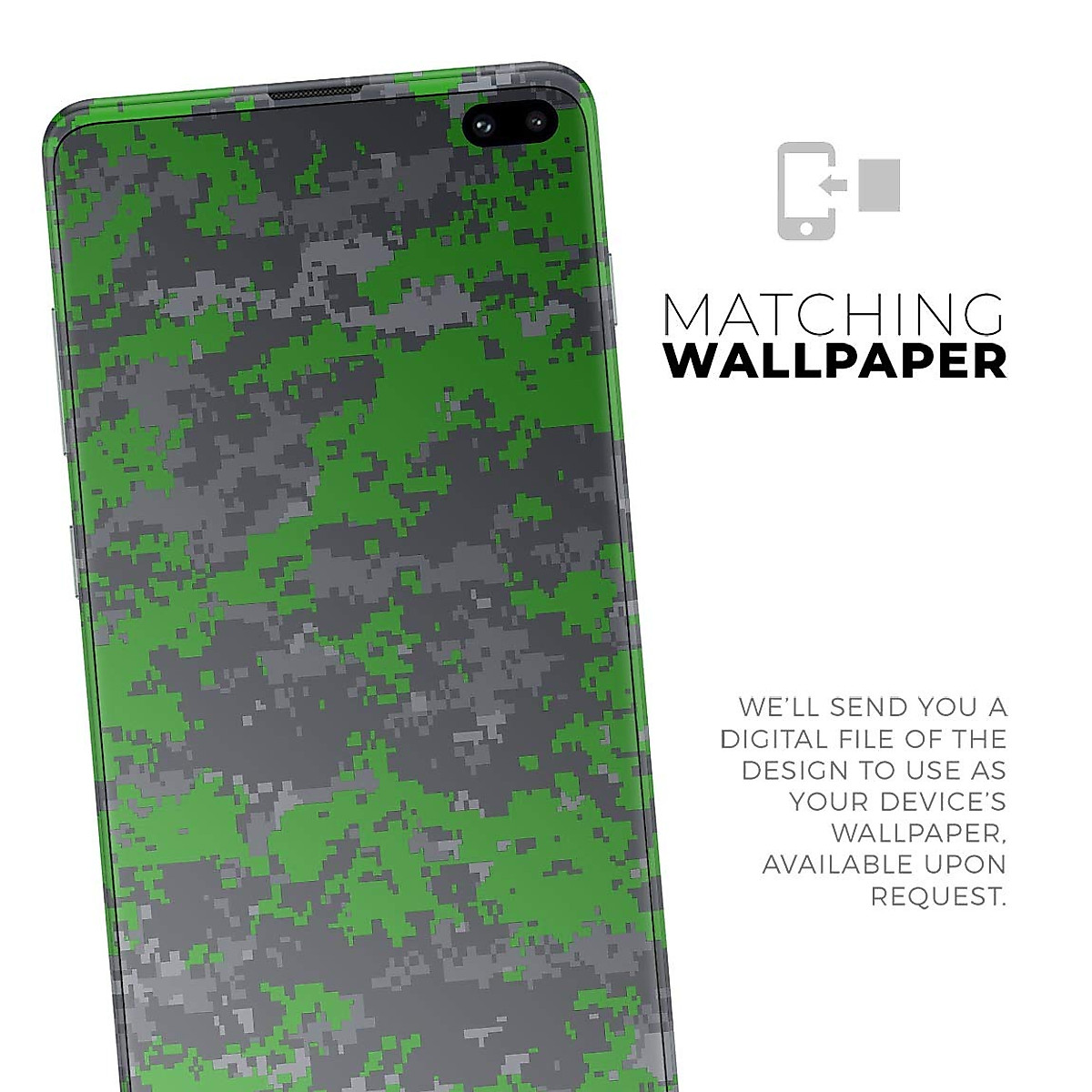 DesignSkinz Dark Green and Gray Digital Camouflage Protective Vinyl Decal Wrap Skin Cover Compatible with The Samsung Galaxy S20 (Screen Trim & Back Glass Skin)