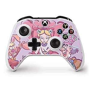Skinit Decal Gaming Skin Compatible with Xbox One S Controller - Officially Licensed Disney Alice in Wonderland (Animated) Mad Tea Party Design