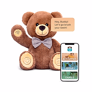 Smart Teddy Interactive Educational Toy for 2 3 4 Year Old, 35+ Learning Activities, Storytelling, Bedtime Stories, Routine Builder, Teddy Bear, Best Gift for Toddlers and Preschoolers