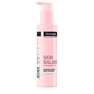 Neutrogena Skin Balancing Milky Cleanser with 2% Polyhydroxy Acid (PHA), Soothing & Moisturizing Face Wash for Dry & Sensitive Skin, Paraben-Free, Soap-Free, Sulfate-Free, 6.3 oz