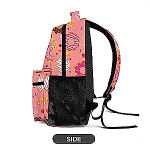 oallpu Colorful Donut Backpack, Casual Lightweight Laptop Bag, Cartoon Shoulders Backpack Cute Daypack with Multiple Pockets(Colorful Donut)