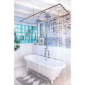 Kent & West - Shower Curtain Hooks | Easy to Install | Patented Design | Chrome Finish | Metal Rollers | Glides with Ease | Spring Loaded Gates | Set of 12