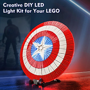 VONADO LED Light Kit Compatible with Lego Captain America's Shield 76262, DIY Creative Lighting Set Accessories Compatible with Lego 76262 Building Set (Lights Only, No Models)