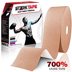 Starktape Kinesiology Tape - Professional 2 Pack Bulk Physio Rolls Sports Tapes for Sensitive Skin. K Physical Therapy Tape for Knee, Shoulder, Ankle, Wrist, Foot, Back Injury Muscle Pain aid