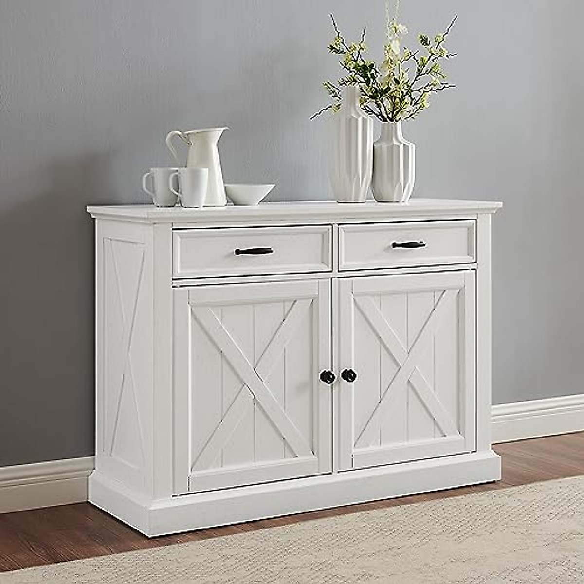Crosley Furniture Clifton Sideboard, Distressed White