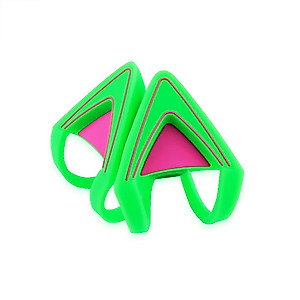 Glow in Dark Silicone Cat Kitty Ears Lovely Fluorescent Cat Ears Compatible for Bose/Razer/HyperX/Corsair/SteelSeries Arctis/Edifier Gaming Headphones (Green)