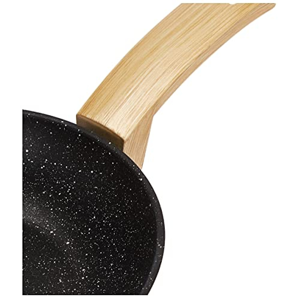 ALLUFLON Etnea Wood Edition Frying Pan, Hardoise Non-Stick and Anti-Scratch Coating, Wood Effect Handle, Safe, 20 cm
