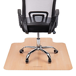 Mind Reader Office Chair Mat for Hardwood Floors, Under Desk Floor Protector, Rolling, PVC, 47.5 x 35.5, Woodtone