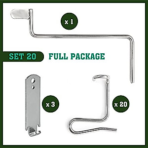 20 Pcs Fence Wire Tightener Tool with 1pc Tensioning Handle with 304 Stainless Steel and 3 pcs Easy Twist Fence Tool,Barbed Wire Fence Tightener for Fast Tighting Metal Fence Post