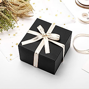 Mcfleet Black Gift Boxes with Lids 6x6x4 Inches 25 Pack Groomsmen Proposal Boxes Cardboard Gift Box for Presents, Craft Boxes for Christmas, Wedding, Graduation, Holiday, Birthday Gift Packaging