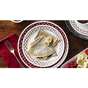 Corelle Dinnerware Set (12pc Set, Crimson Trellis)