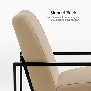 eLuxurySupply Accent Chair - Modern Industrial Slant Armchair with Layered Foam and Metal Frame - Premium High Density Soft Cushion for Supreme Comfort - Easy Assembly 2 Pack