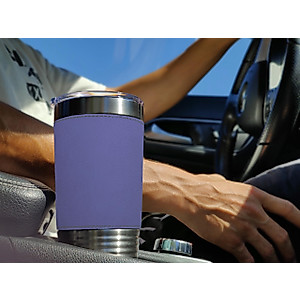LaserGram 20oz Vacuum Insulated Tumbler Mug, Podiatry, Personalized Engraving Included (Faux Leather, Dark Purple)