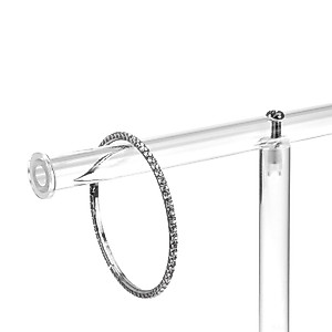 MOOCA Deluxe Clear Acrylic Jewelry Organizer, 2 Tier T-Bar Bracelet Holder, Acrylic Necklace Holder, Jewelry Holder, Jewelry Organizer Stand, Premium Quality with Enhanced Transparency