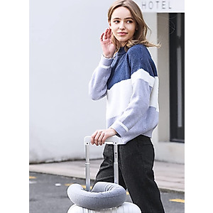 ZOYLEE Twist Memory Foam Travel Pillow Neck,Chin,Shoulder,Lumbar and Leg Support for Adult Airplane Traveling,Bus,Train and Office(Grey)