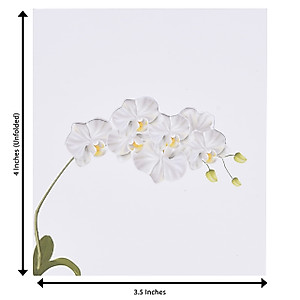 100 Pack White Orchid Floral Place Cards Flower Wedding Seating Name Card Table Setting Folded Tent Cards for Wedding Placement Party Decorations