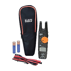 Klein Tools CL360 CL360 Electrical Tester, Open Jaw Fork Non-Contact Voltage Meter with TRMS Technology, with Case, Test Leads and Batteries