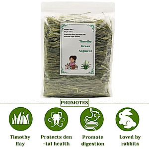 Hamiledyi Timothy Natural Hay Rabbit Hay Feed Premium Orchard Grass for Bunny Guinea Pig Chinchillas Chipmunk and Small Animal Pets Hay Food （1.1 Ib）