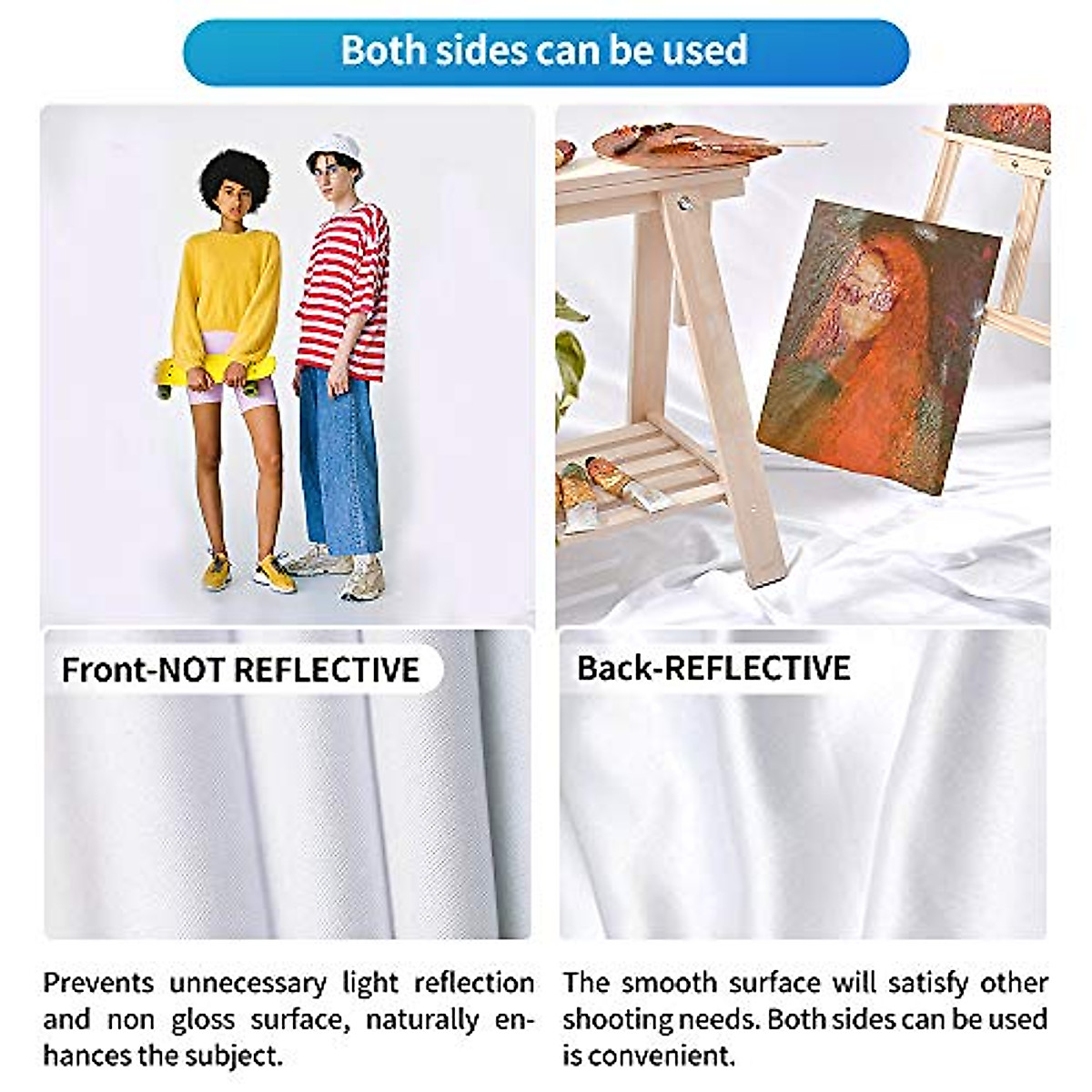 Hemmotop White Backdrop Background 10 x 12 ft White Backdrop Screen for Photography,Seamless White Photography Backdrop Background for Photo Video Studio