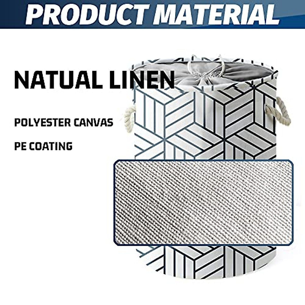 Hampers for Laundry Collapsible Clothes Baskets with Easy Carry Handles and Drawstring Waterproof Storage Organizer Perfect for Kids Boys Girls Toys Room, Bedroom, Nursery, Home, Gift Basket - 38L