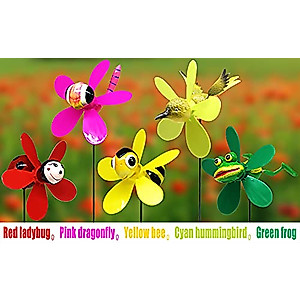 Garden Pinwheels Whirligigs Wind Spinner Windmill Toys for Kids Yard Decor Lawn Decorations Hummingbird Decorative Garden Stakes Outdoor Whirlygig Windmills Gardening Art Whimsical Baby Gifts
