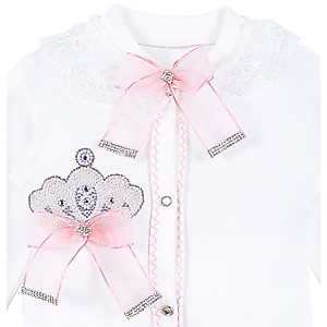 Lilax Baby Girl Jewels Crown Layette 3 Piece Gift Set 0-3 Months Pink