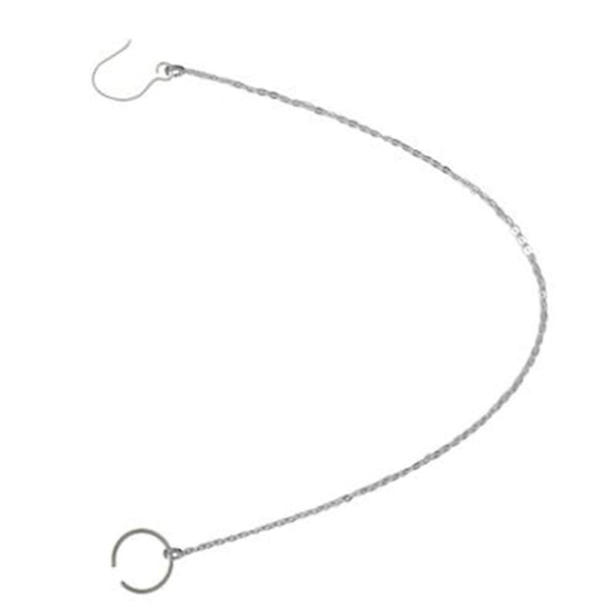 BodyJewelryOnline 20 Gauge Nose Hoop Ring, Attached Silver Chain, C-Shaped Upon Wearing, 8mm - 5/16" Diameter, 6” Long Chain, Earring Fits Any Piercing Hole, Nickel-Free, Hypoallergenic