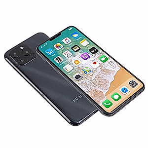 RTLR Unlocked Smartphone Black 4GB RAM 32GB ROM 6000mAh Lithium Battery Mobile Phone 100‑240V for Work (US Plug)