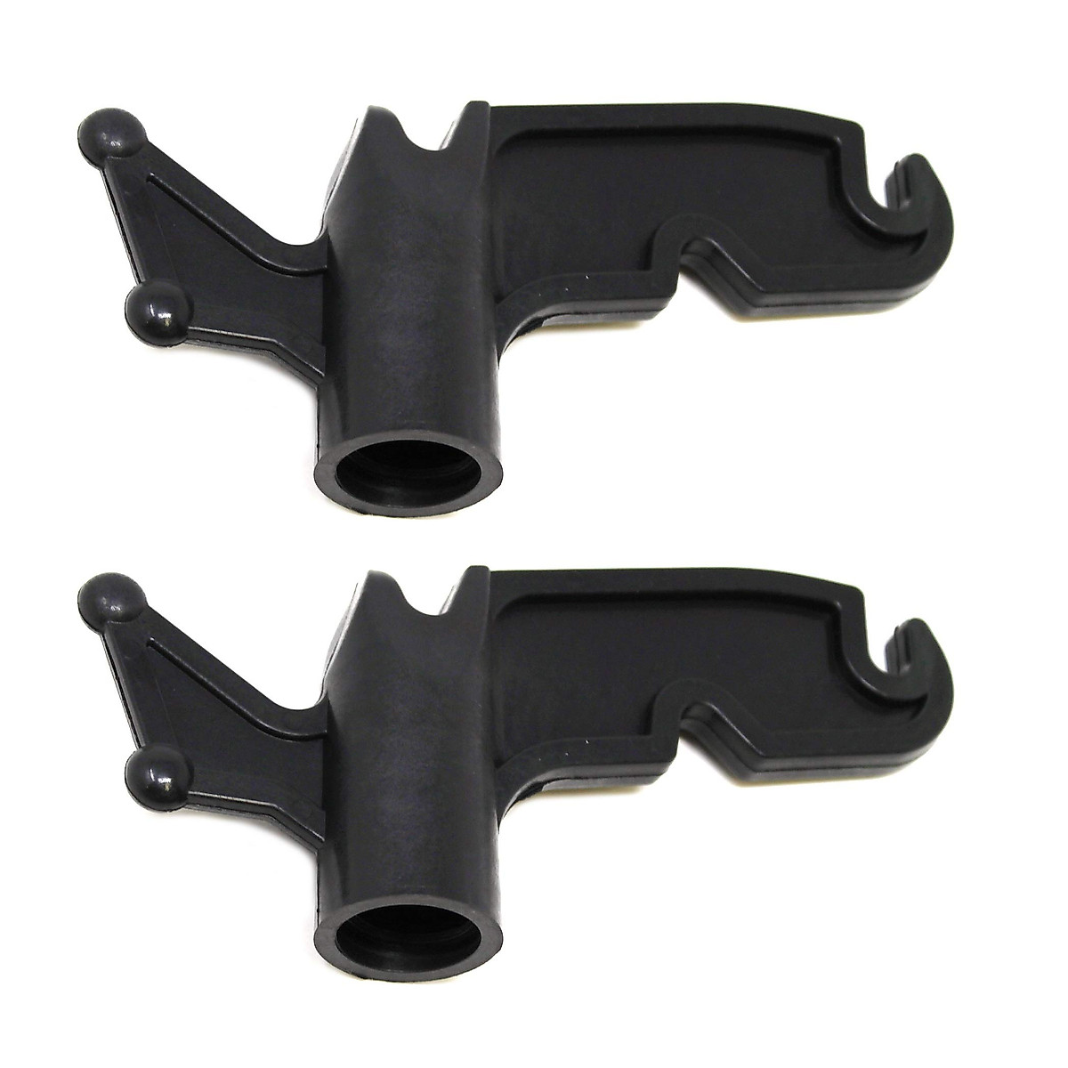 JSP Manufacturing Multi-Purpose Plastic Utility Hook Screw On Pole Attachment (Pole NOT Included) - Hang Christmas Lights, Bird feeders, Sting Lights, Ropes, Boat Lines (2, Black)