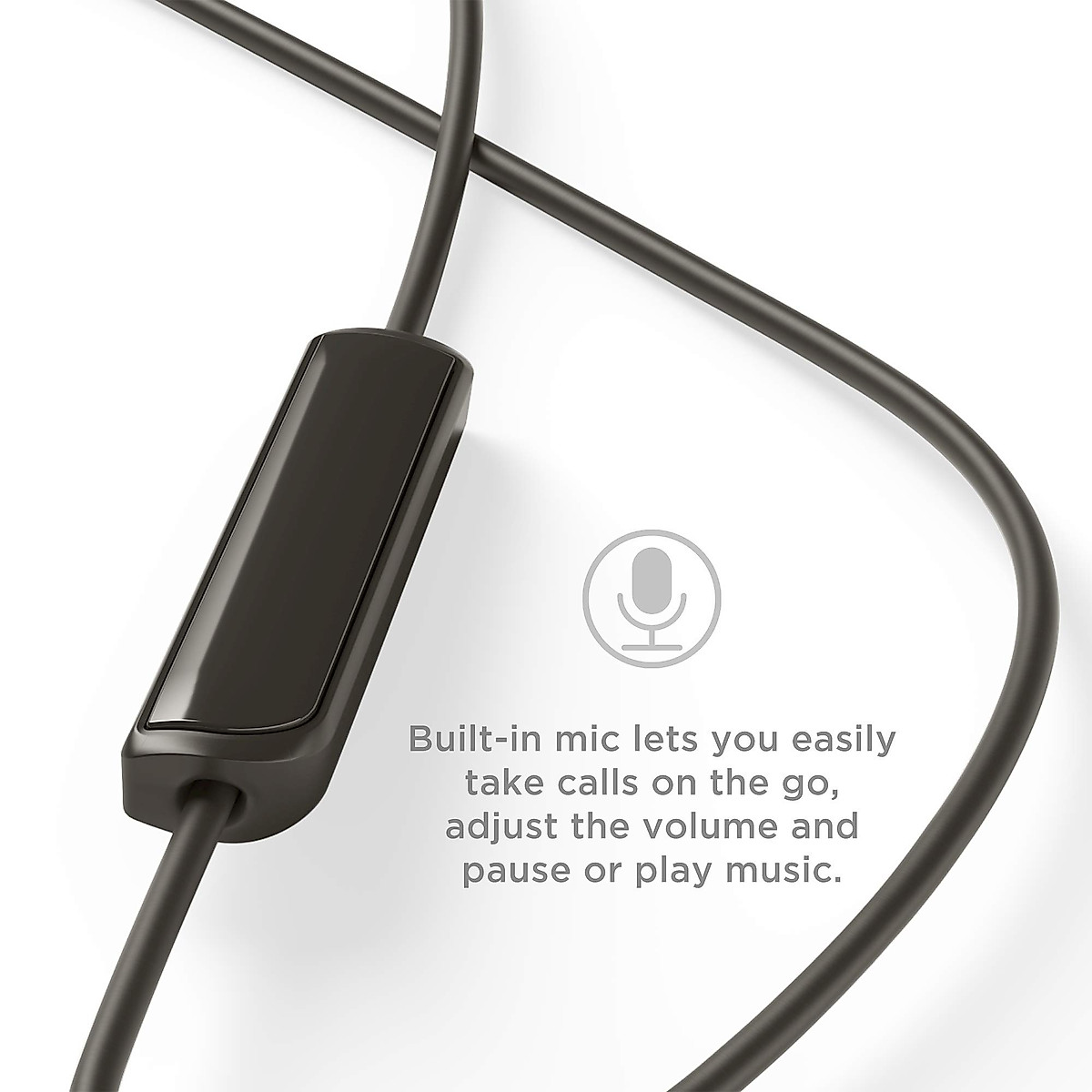 TCL Actv100 in-Ear Earbuds Active Noise Isolating Wired Secure Fit Sweatproof Headphones with Built-in Mic – Black