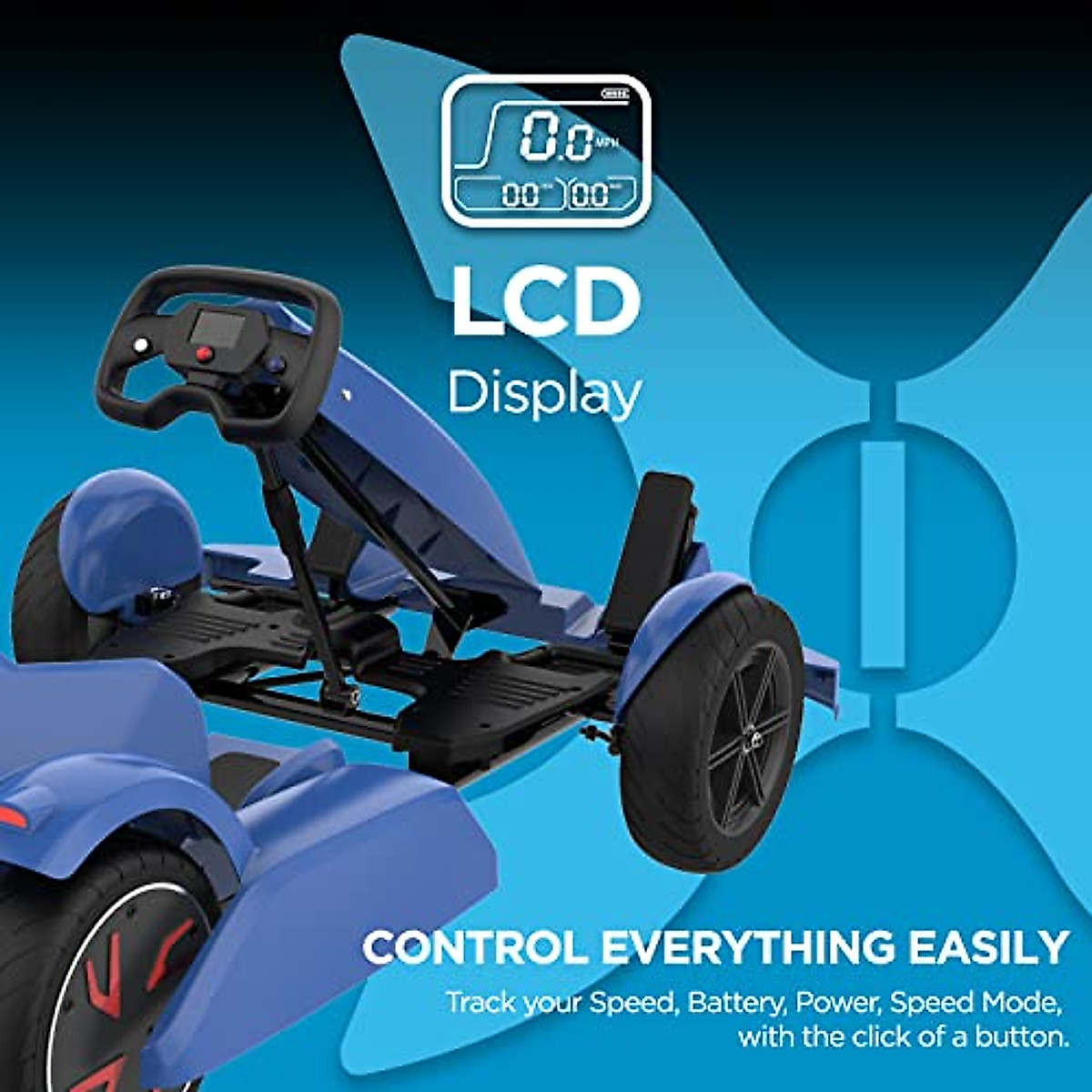 Hover-1 Formula Go Kart, 15MPH Top Speed, 15 Mile Range, 700W Brushless Motor, LED Display, 10" Pneumatic Tires Electric Go Kart, Certified & Tested - Safe for Kids, Teens, & Adults