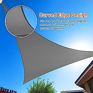 Artpuch Sun Shade Sails 20'x20'x20' Canopy, 185GSM Triangle Shade Sail UV Block for Patio Garden Outdoor Facility and Activities