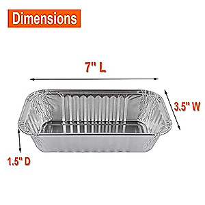 BBQ Future 20-Pack Aluminum Foil BBQ Grease Grill Drip Pans Replacement for Char-Broil 9328812P06, 7" L x3.5 W x1.5 D