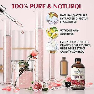 EVOKE OCCU Rose Essential Oil 4 Oz, Premium Rose Oil for Diffuser Fragrance DIY Candle Soap Making-120ml